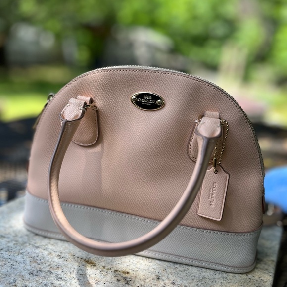 Coach | Bags | Coach Mini Domed Cora Crossbody Bag Peach White | Poshmark